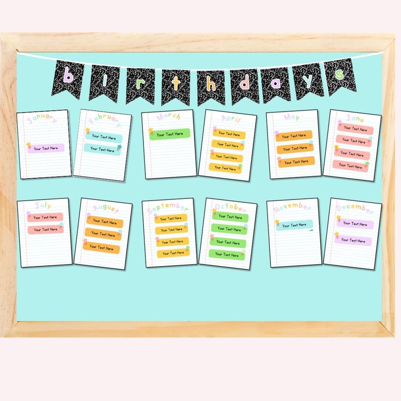Classroom Birthdays Display, Pastel Classroom Decor, Birthday Chart ...