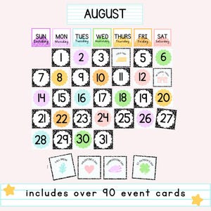 Classroom Calendar, Editable Canva Template, Classroom Management ...