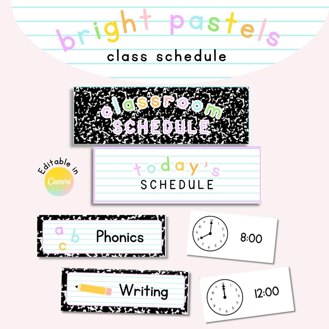 Classroom Visual Schedule, Editable Canva Template, Classroom ...