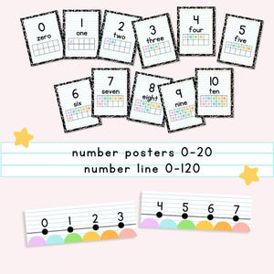 Number Ten Frames Classroom Editable Posters, Pastel Rainbow Counting ...