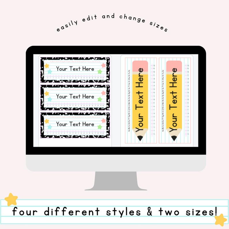 Classroom Name Desk Plates, Editable Canva Template, Classroom Decor ...