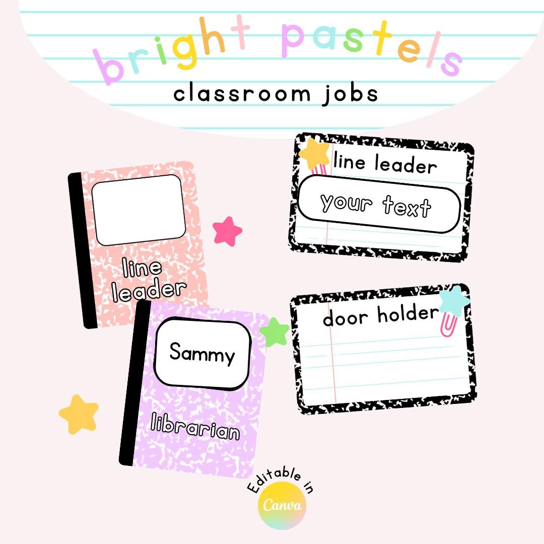Classroom Jobs Display, Pastel Classroom Decor, Classroom Display, Jobs ...