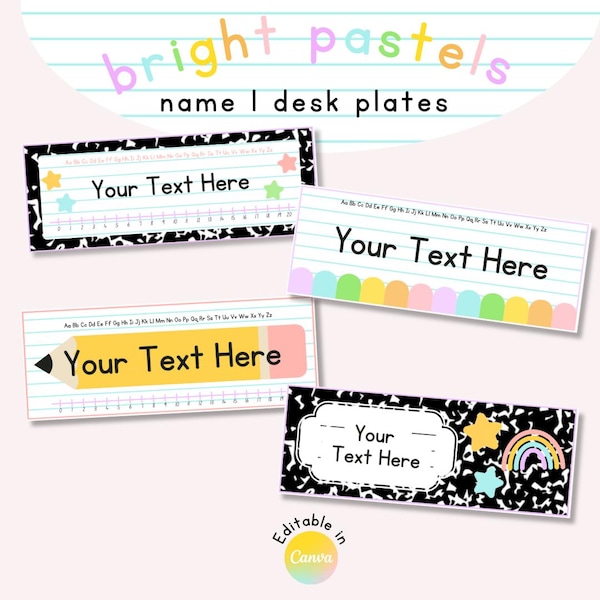 Printable Classroom Desk Plates - Etsy