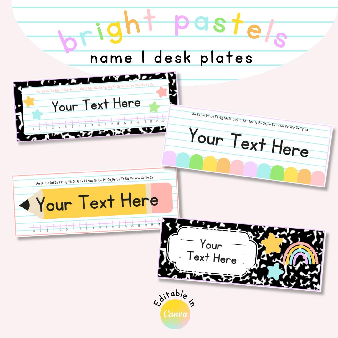 Classroom Name Desk Plates, Editable Canva Template, Classroom Decor ...