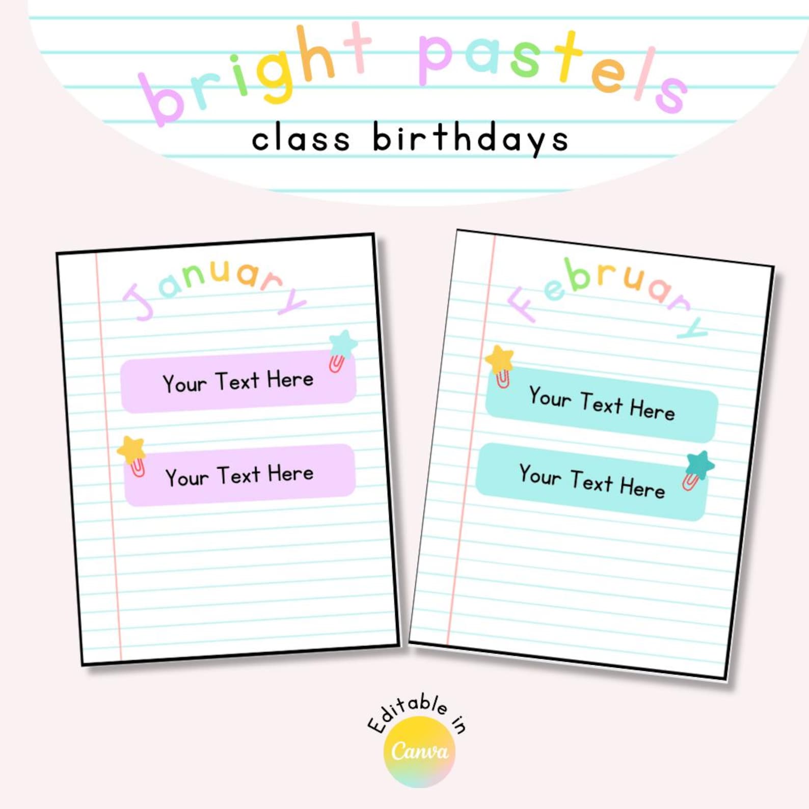 Classroom Birthdays Display, Pastel Classroom Decor, Birthday Chart ...