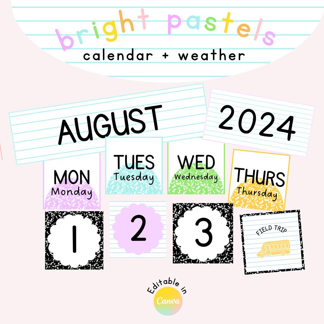 Classroom Calendar, Editable Canva Template, Classroom Management ...