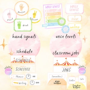 Pastel Circus Classroom Decor Bundle, Editable Classroom Decor Bundle ...