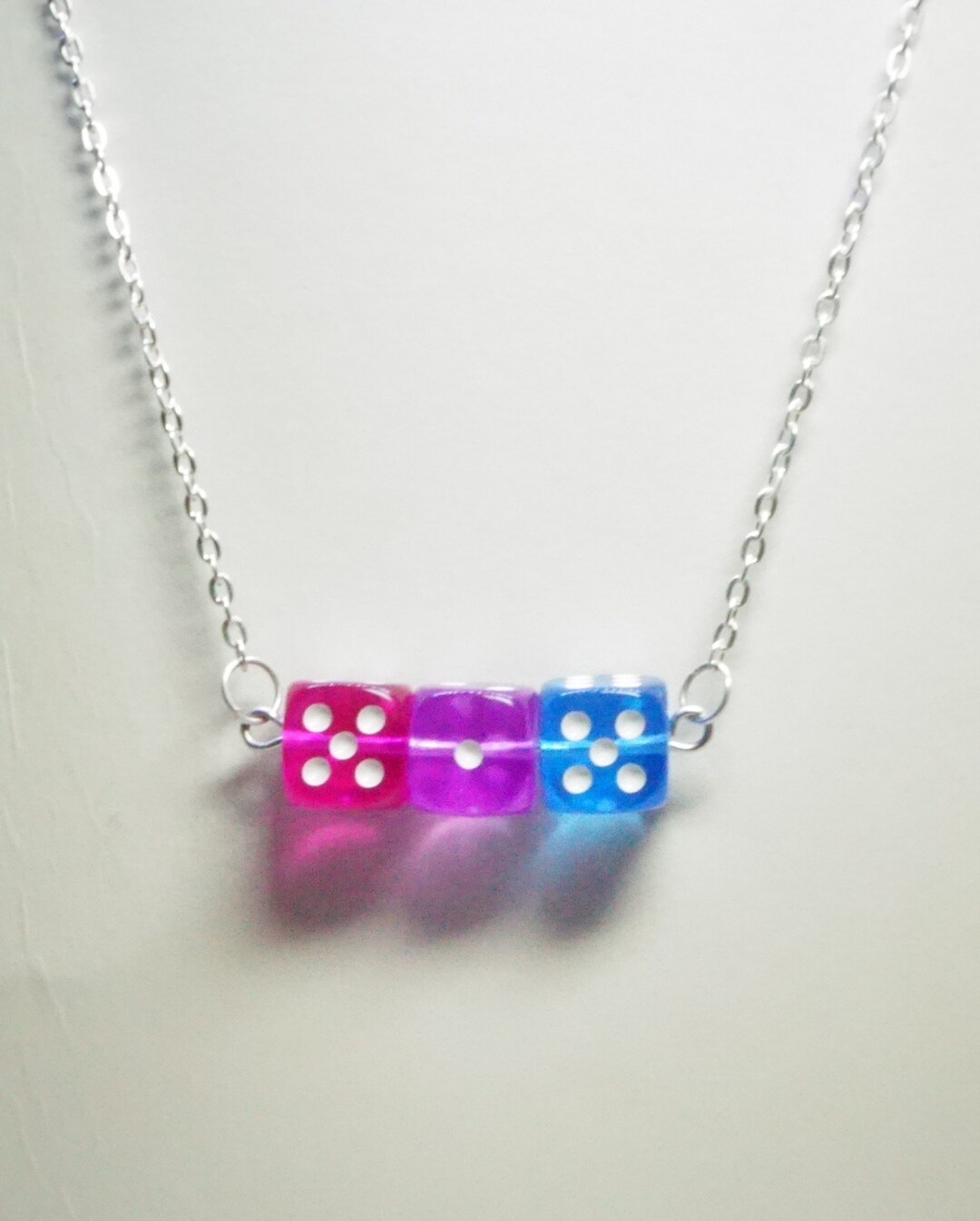 Bi Pride: a Bisexual Flag-based Dice Pride Necklace - Etsy