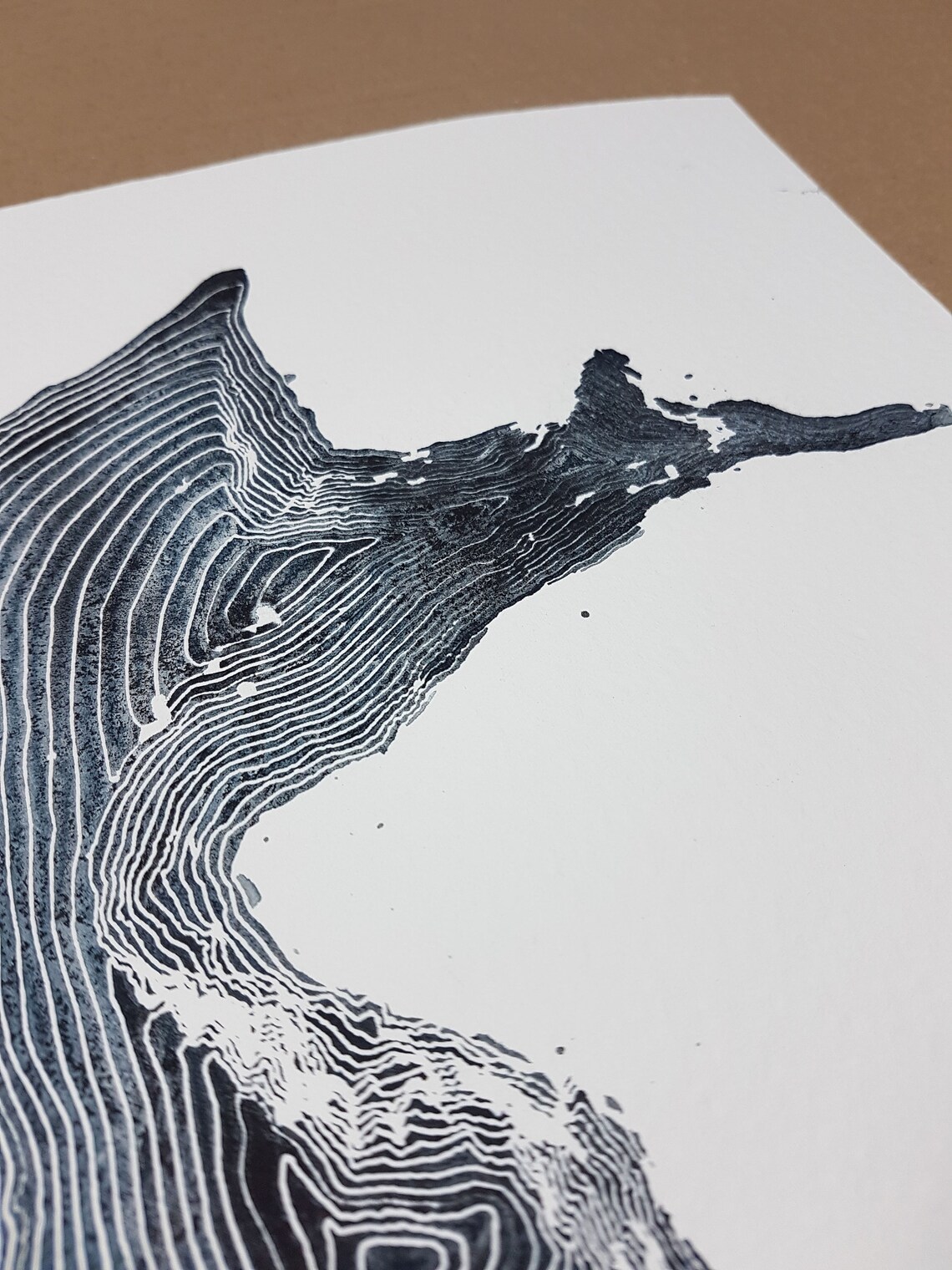 Snowdon Original Painting / Contour Map Art / Mountain Print / | Etsy