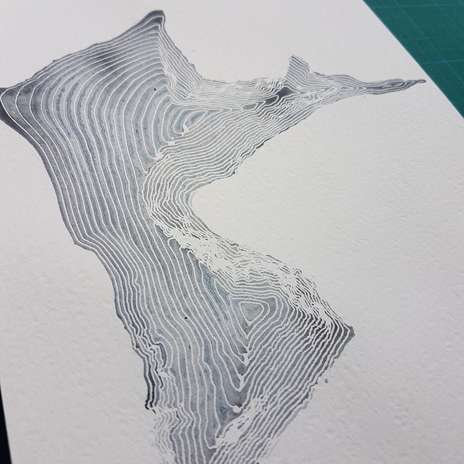 Snowdon Original Painting / Contour Map Art / Mountain Print ...