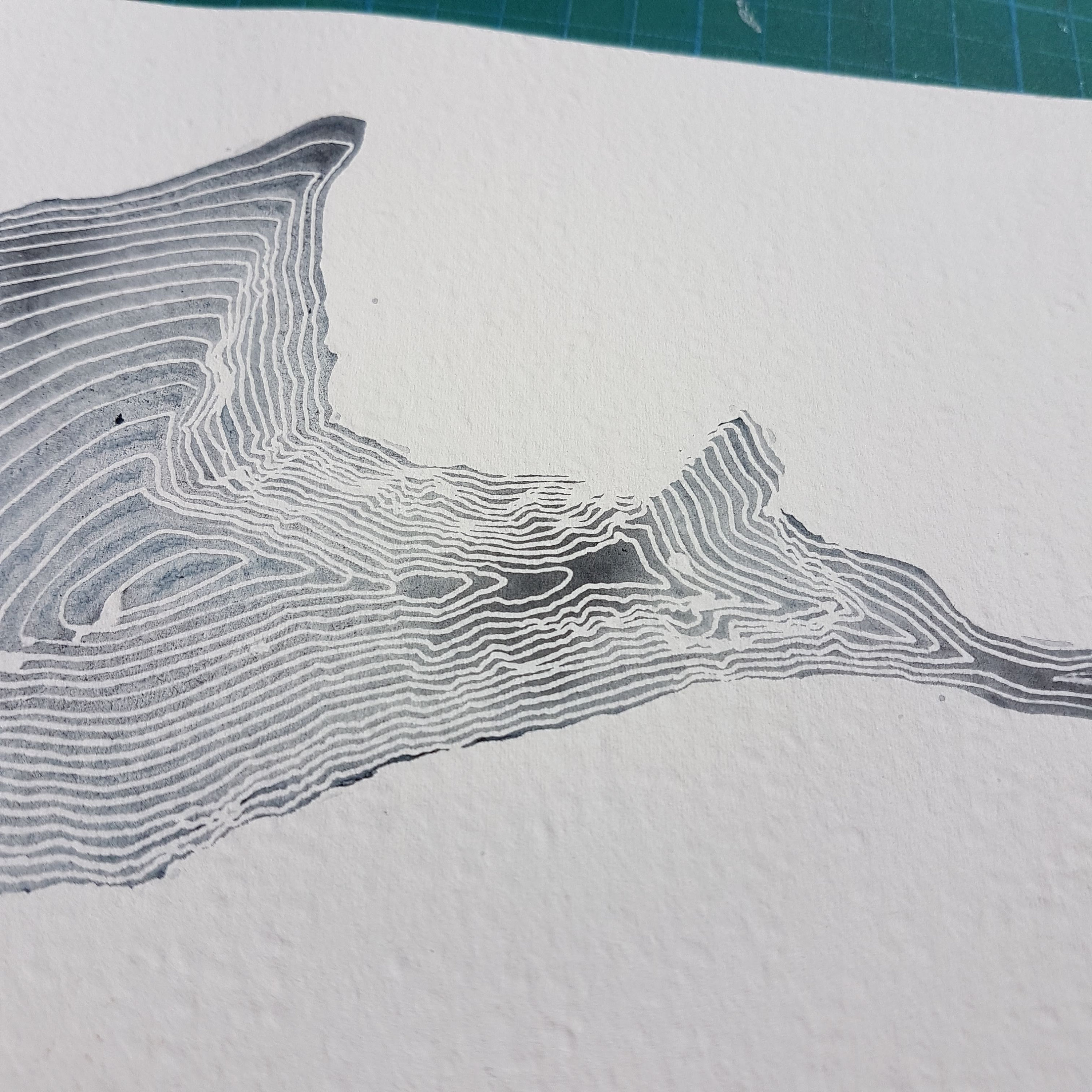 Snowdon Original Painting / Contour Map Art / Mountain Print ...