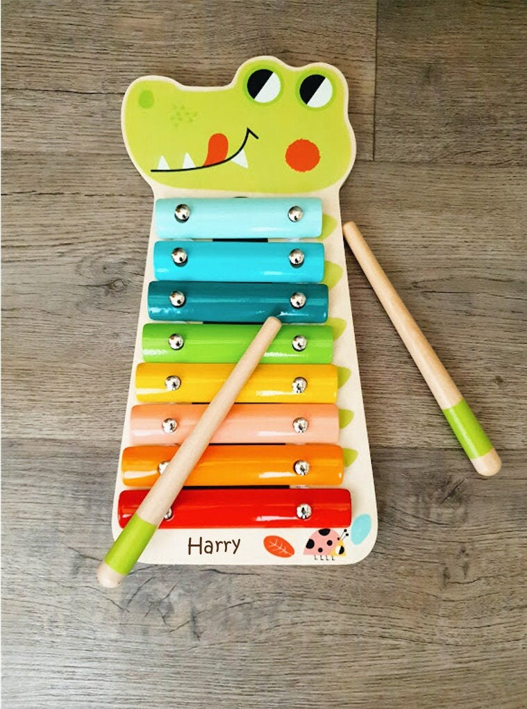 Wooden Crocodile Xylophone Sensory Toy 1st Musical Toy Gift - Etsy