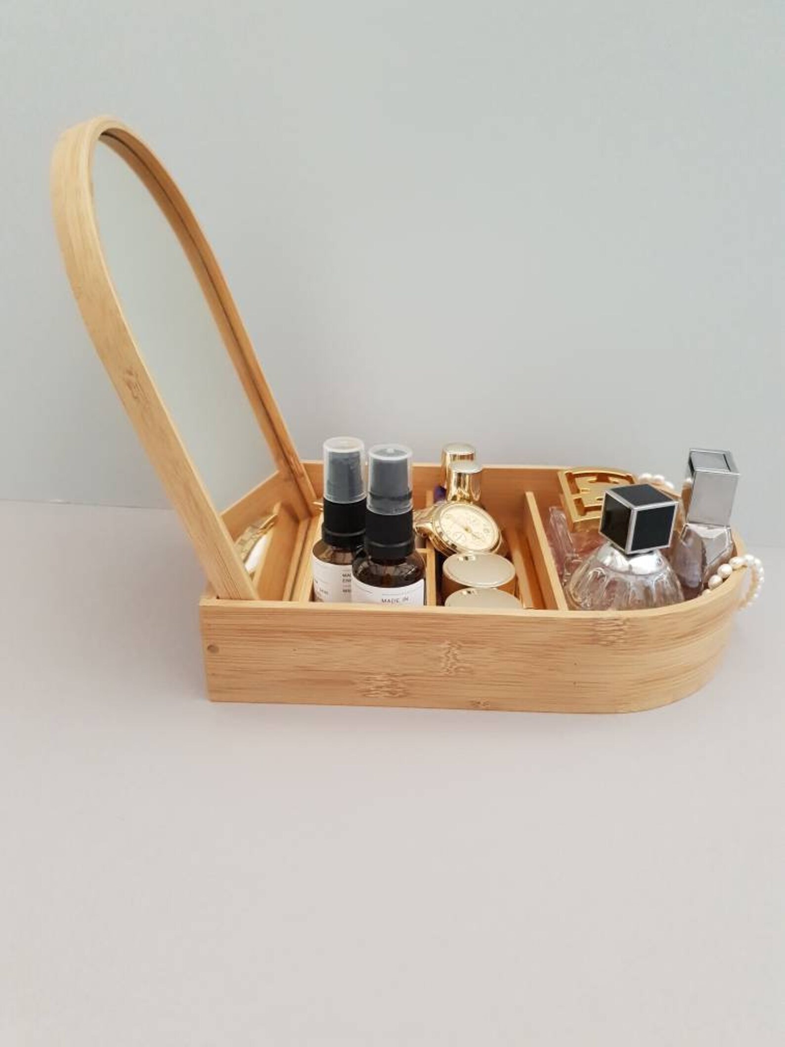 Wooden Engraved Toiletries Box With Mirror Gift for Her Gift - Etsy