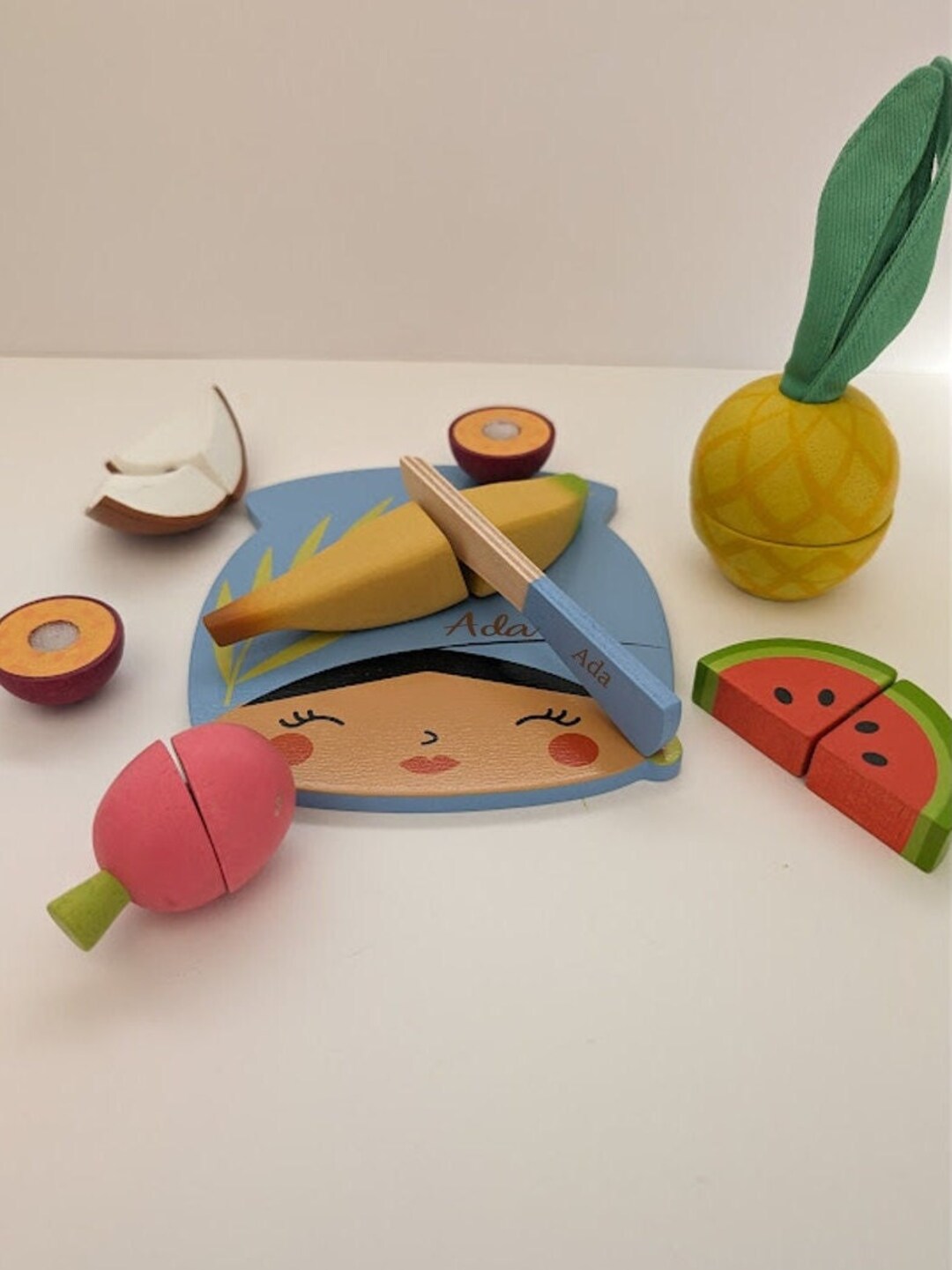 Engraved Wooden Cuttable Tropical Fruits and Chopping Board, Birthday ...