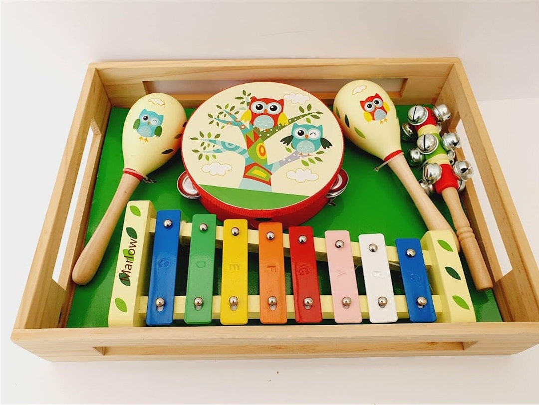 Personalised Owl Themed Musical Set With Xylophone, Tambourine, Jingle ...