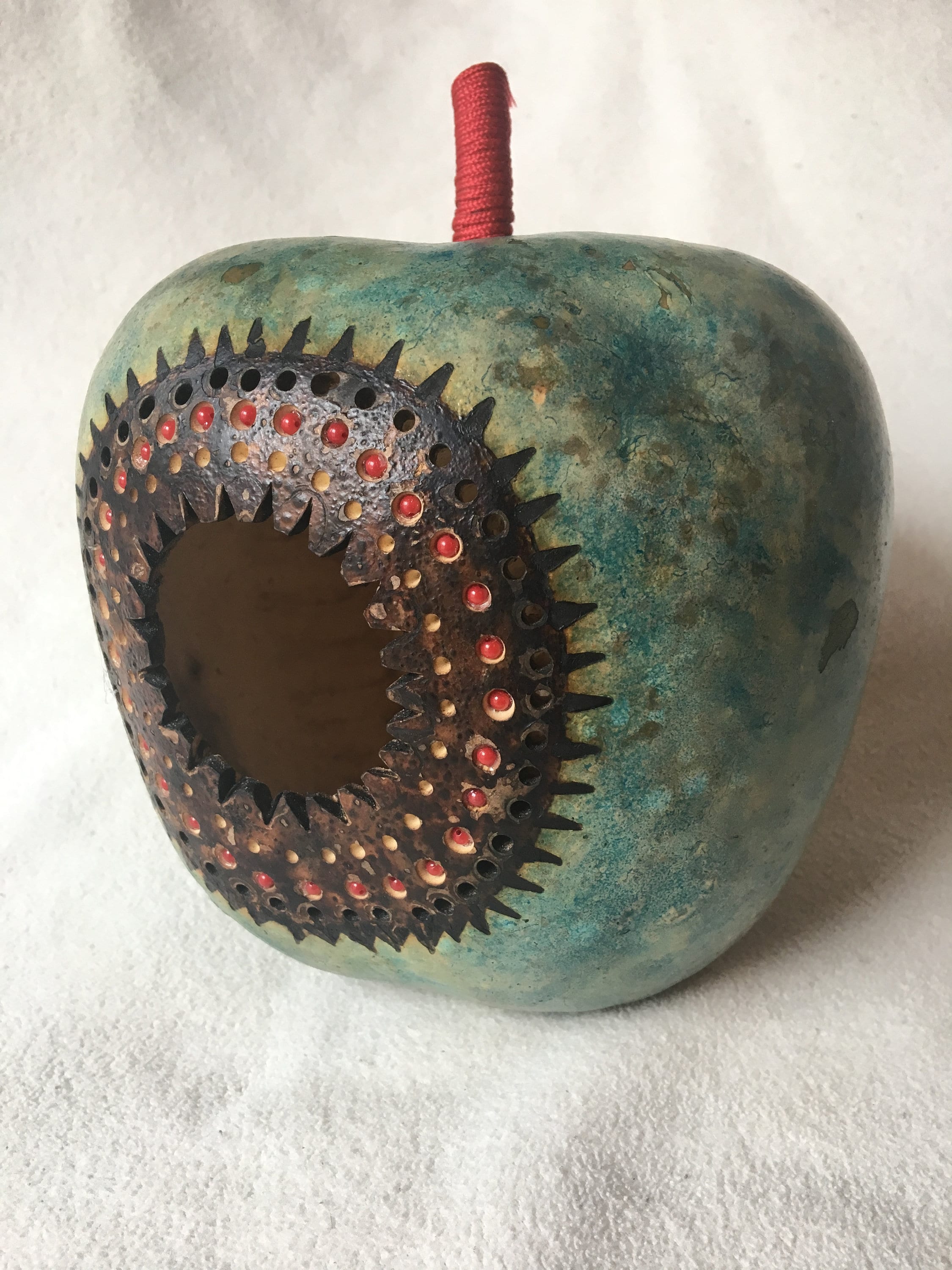 Marbled Apple Gourd Art Piece - Etsy