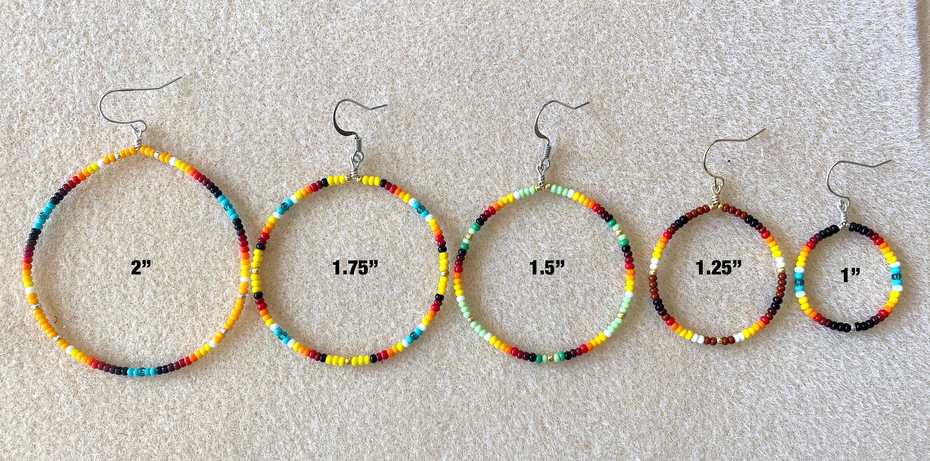 Native American Styled Beaded Hoops (small Bead) - Etsy