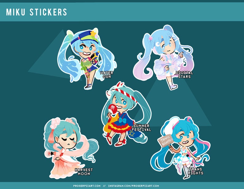 Vocaloid Miku and Kagamine Rin Len Stickers - Etsy