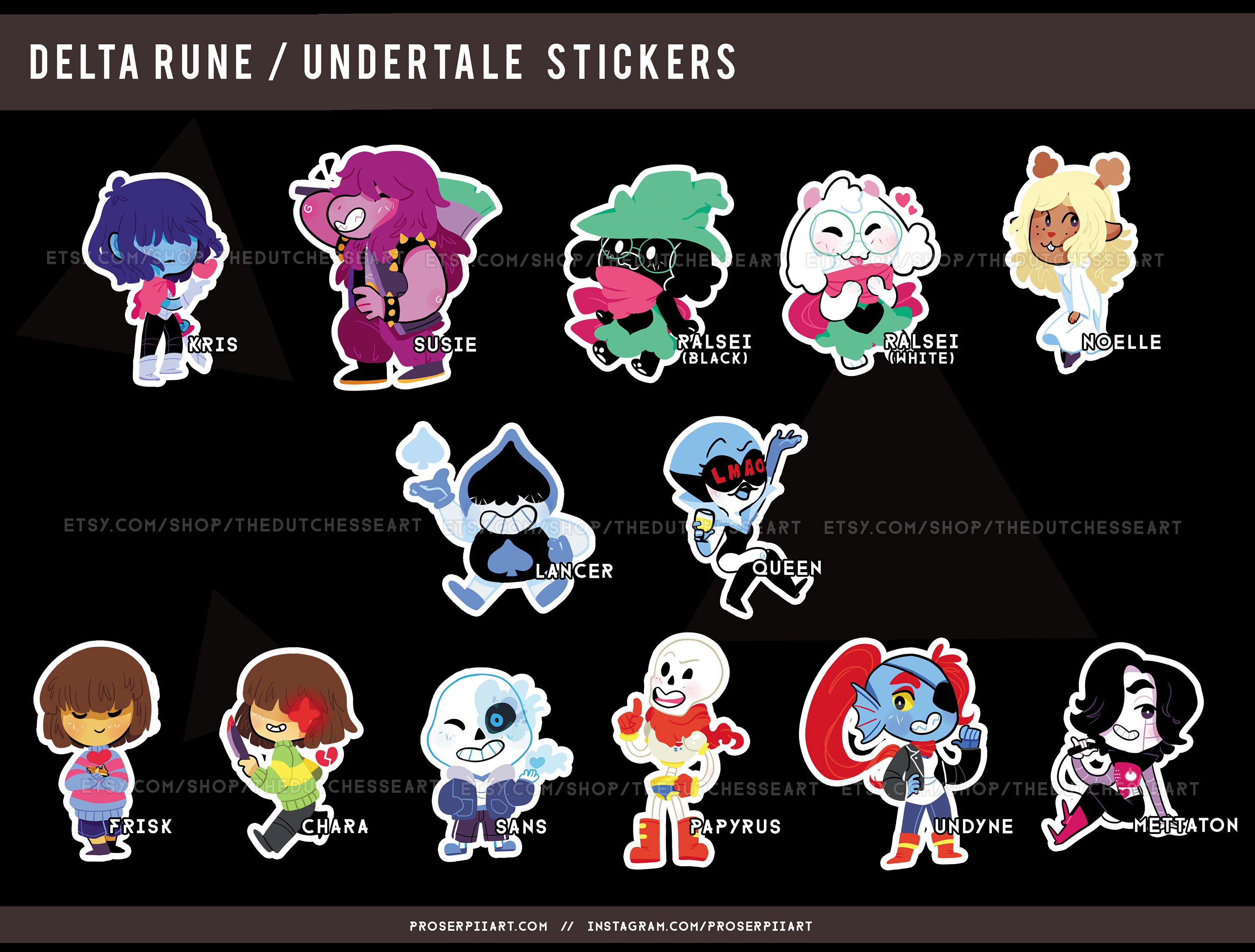 Stickers, Labels & Tags Sets Undyne Ralsei Sticker Set Undertale ...