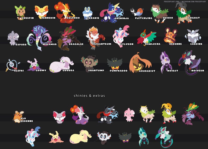 Pocket Monster Stickers // Choice of 350+ Pocket Monsters! - Etsy