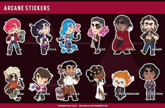 Arcane League of Legends Stickers // Jinx Vi Caitlyn Silco - Etsy