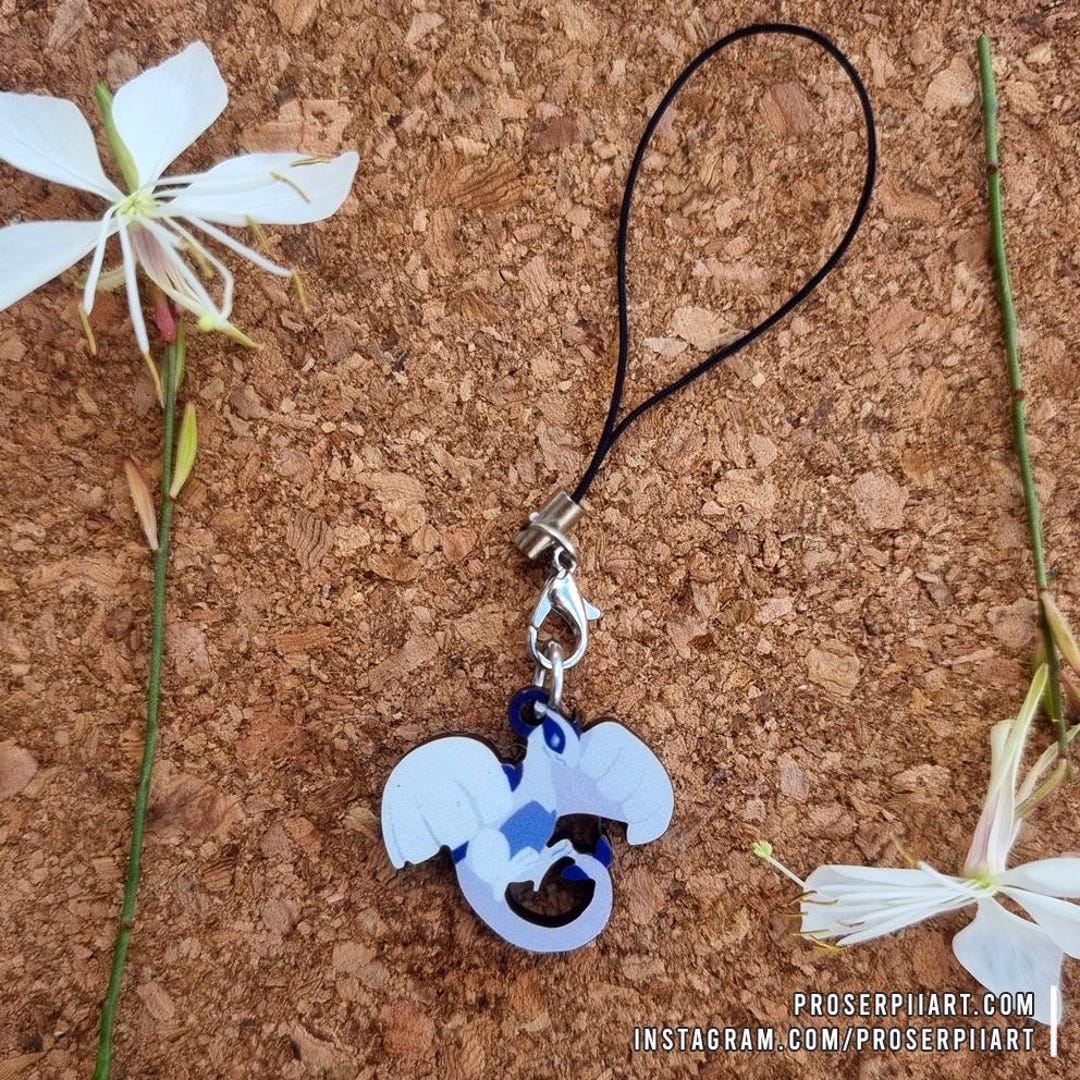 Lugia Mini Wooden Phone Charms ,, 1 Inch or 2.5 Cm ,, Wood Keychain ...