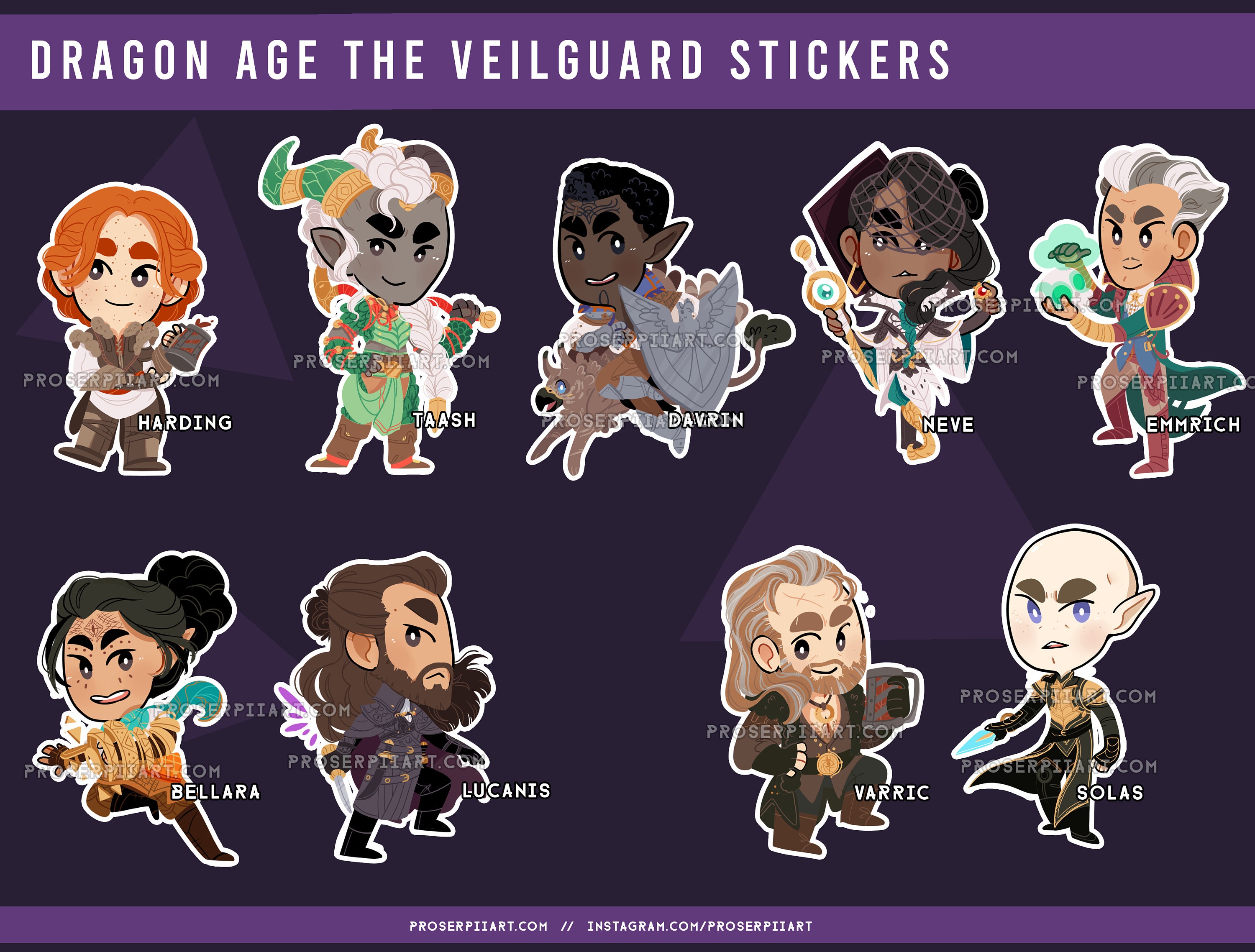 Dragon Age the Veilguard Inspired Stickers ,, DA4 Varric Harding Solas ...
