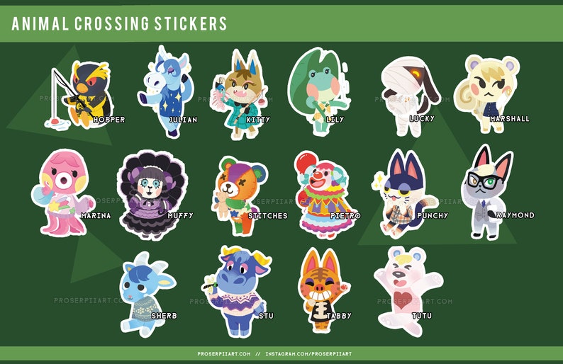 Animal Crossing Stickers! Sticker Pack , ACNH Niko Raymond Bob Daisy ...