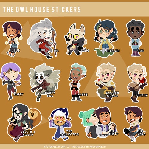 The Owl House Stickers Luz Amity Eda King Hunter Willow Gus - Etsy