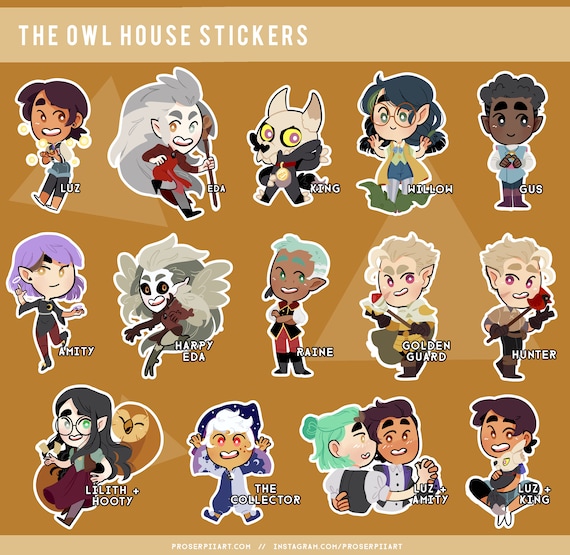 Las Pegatinas De Owl House Luz Amity Eda King Hunter Willow Etsy México