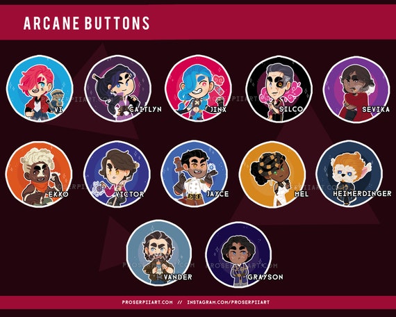 Arcane League of Legends Buttons / Badges // Jinx Vi Caitlin - Etsy