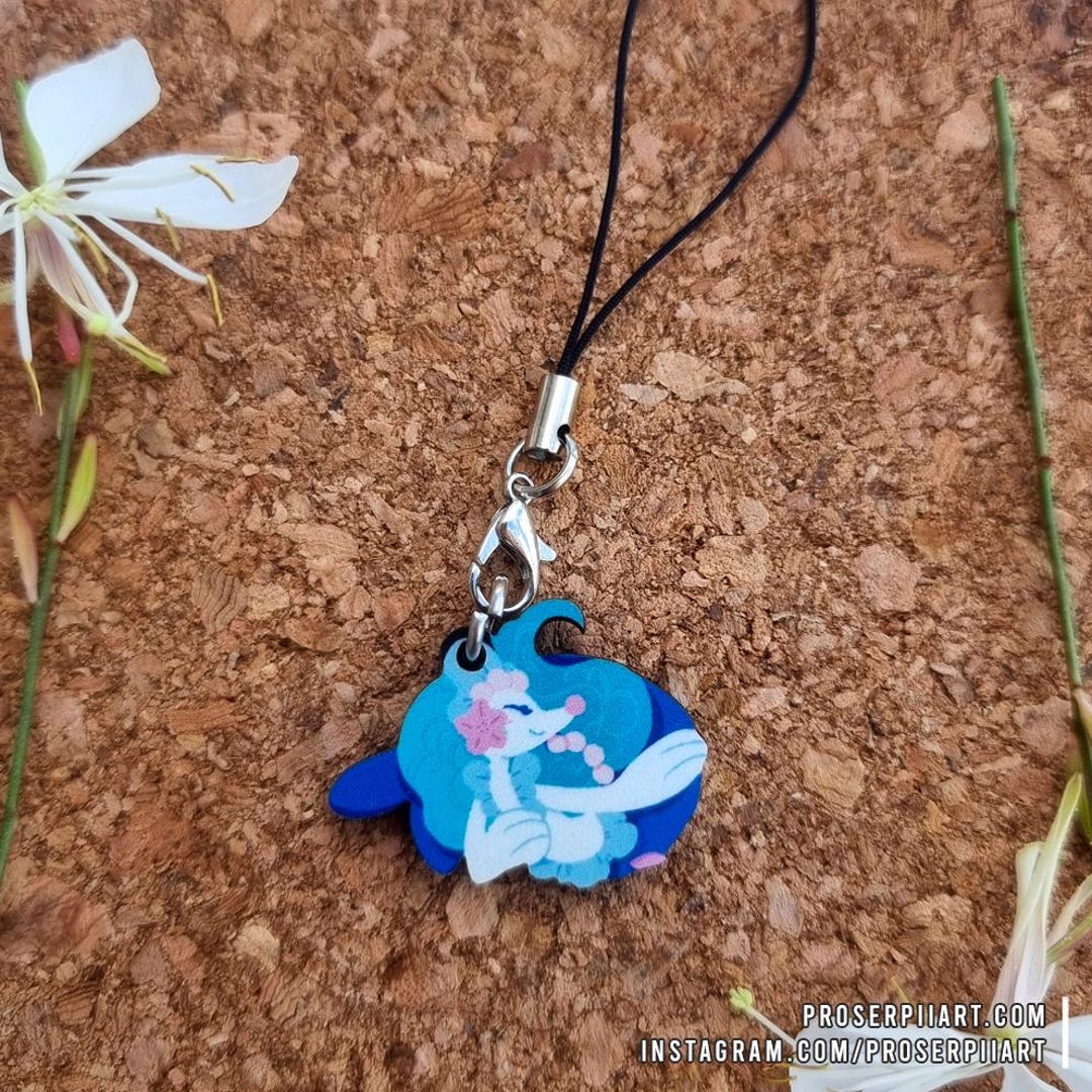 Primarina Mini Wooden Phone Charms ,, 1 Inch or 2.5 Cm ,, Wood Keychain ...