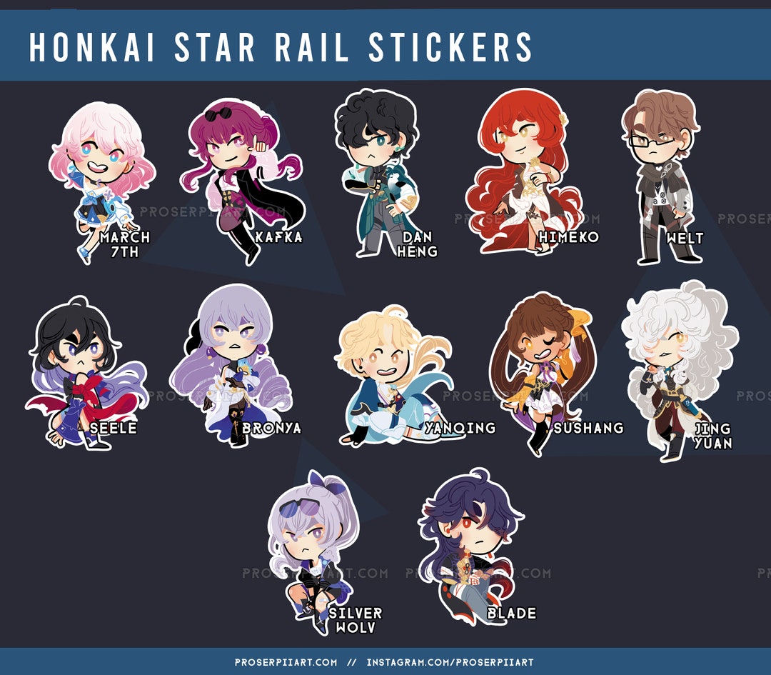 Honkai Star Rail Stickers ,, March 7th Himeko Seele Bronya Blade Silver ...