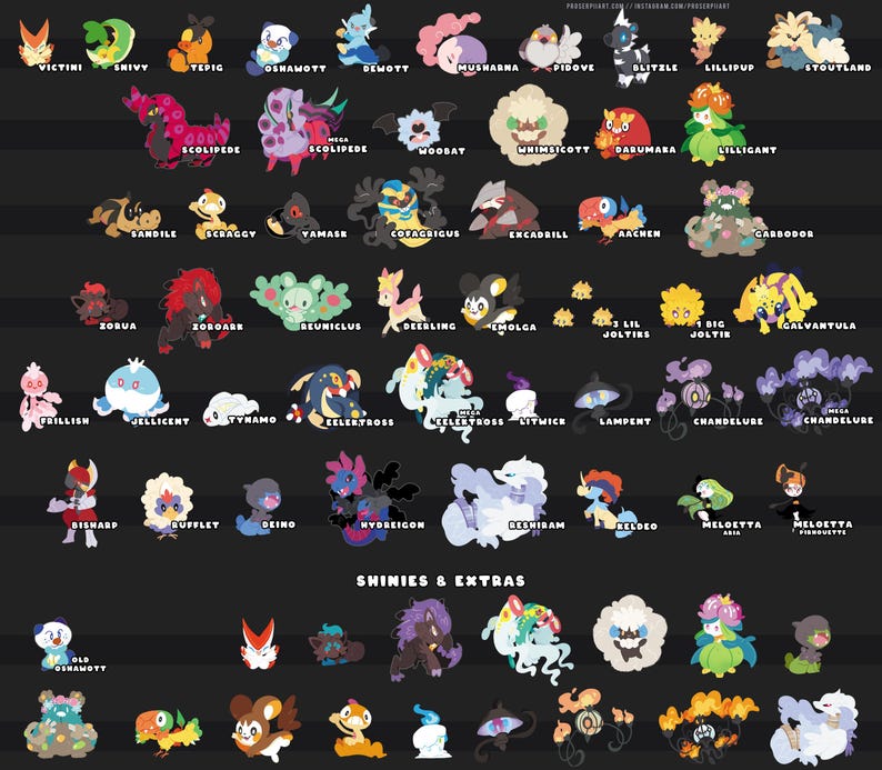 Pocket Monster Stickers // Choice of 350+ Pocket Monsters! - Etsy