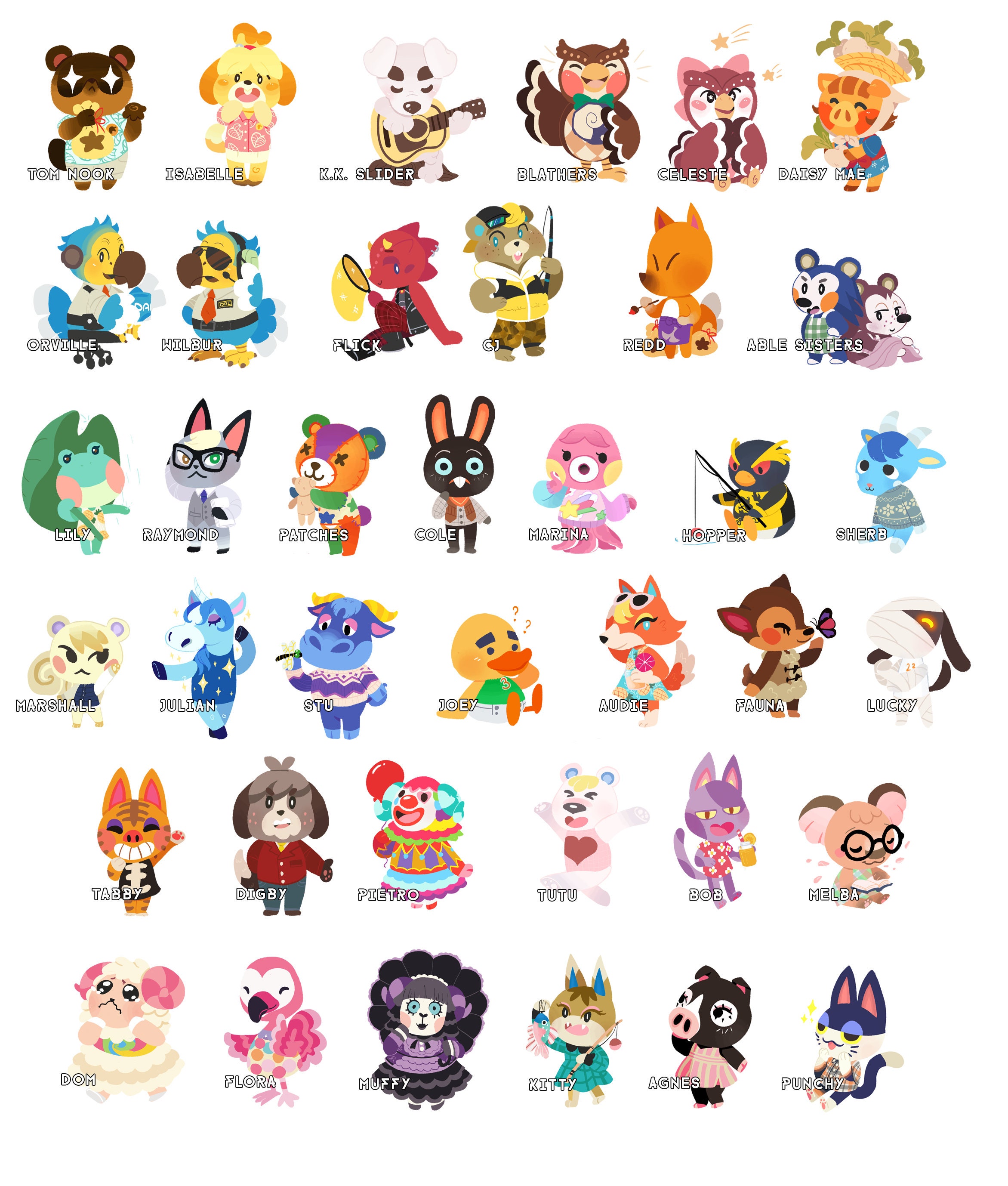 Animal Crossing Stickers Sticker Pack / ACNH / Raymond / | Etsy