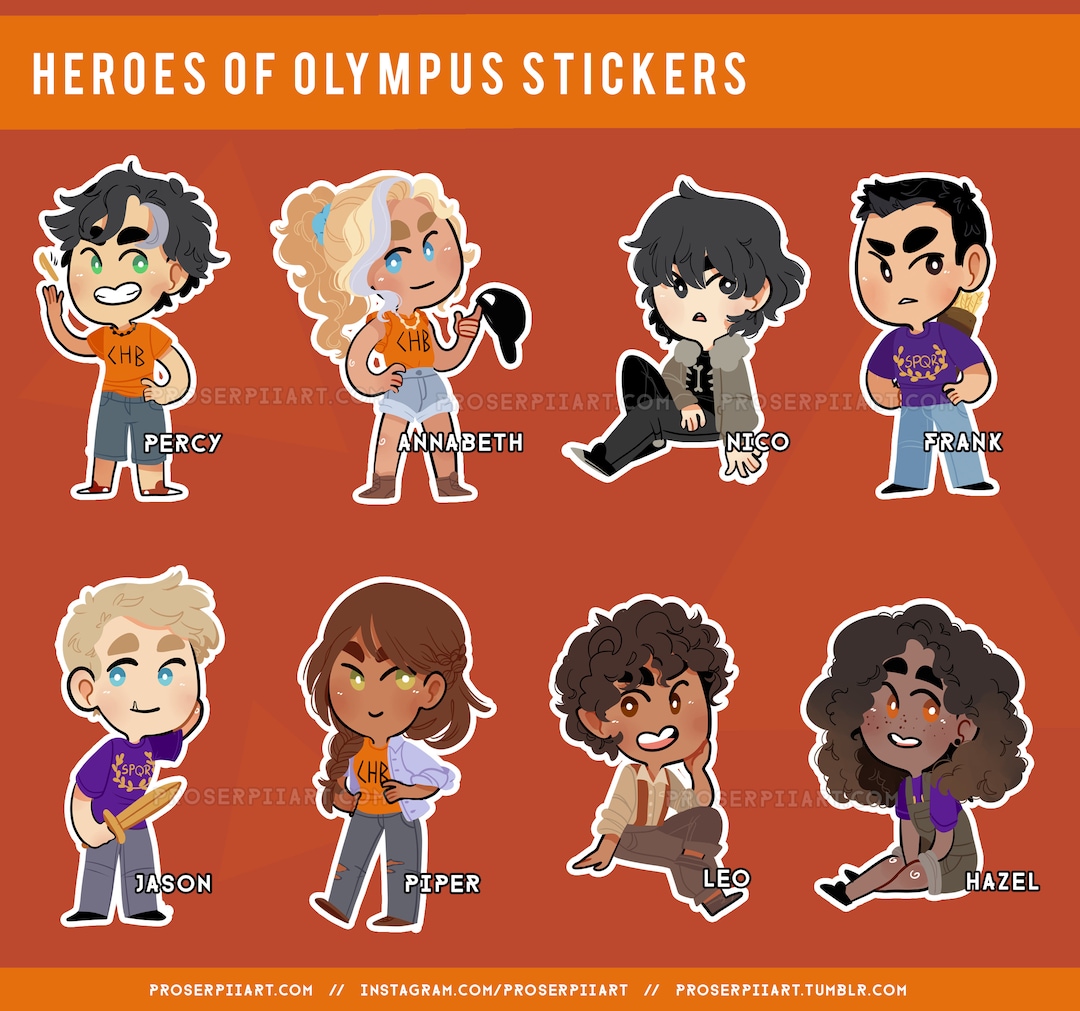 Heroes of Olympus Stickers, Percy Jackson Characters - Etsy
