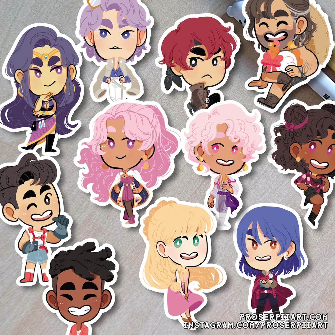 Fields of Mistria Inspired Stickers ,, Adeline Eiland Balor Celene Ryis ...