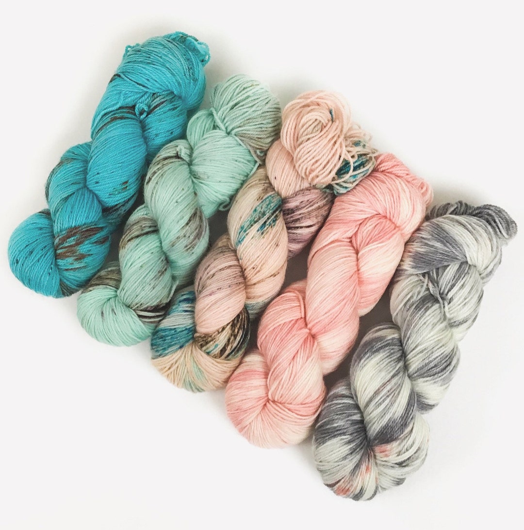 PASTEL FADE KIT - Five Skein Grey-pink-blue Gradient Set - Your Choice ...