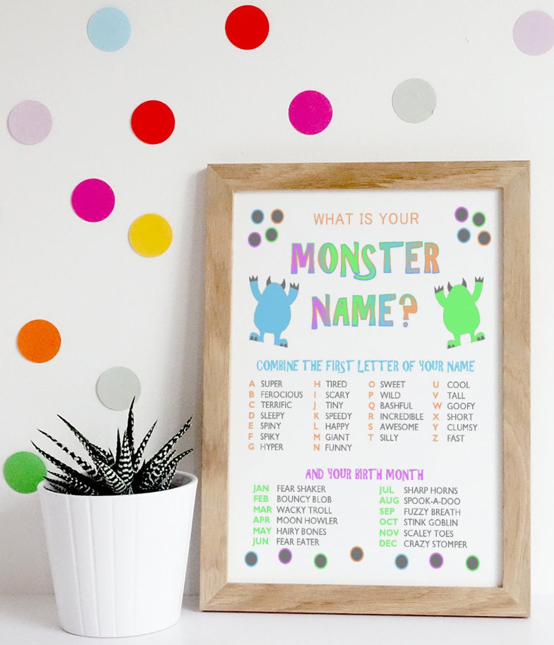What is Your Monster Name? / Birthday / Party / Modern / Kid / Toddler ...
