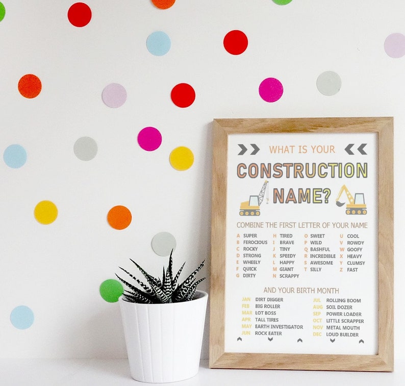 What is Your Construction Name? / Birthday / Party / Modern / Kid ...