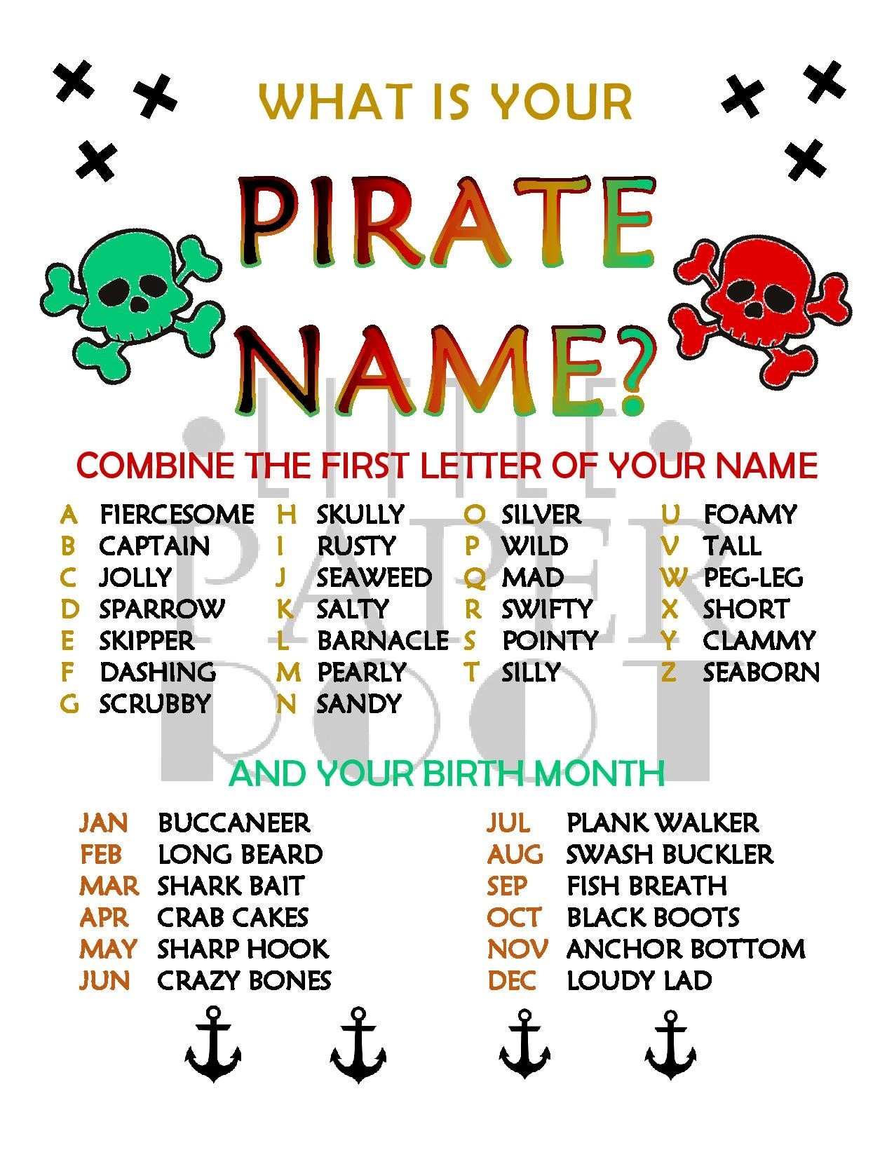 What is Your Pirate Name? / Birthday / Party / Modern / Kid / Toddler ...