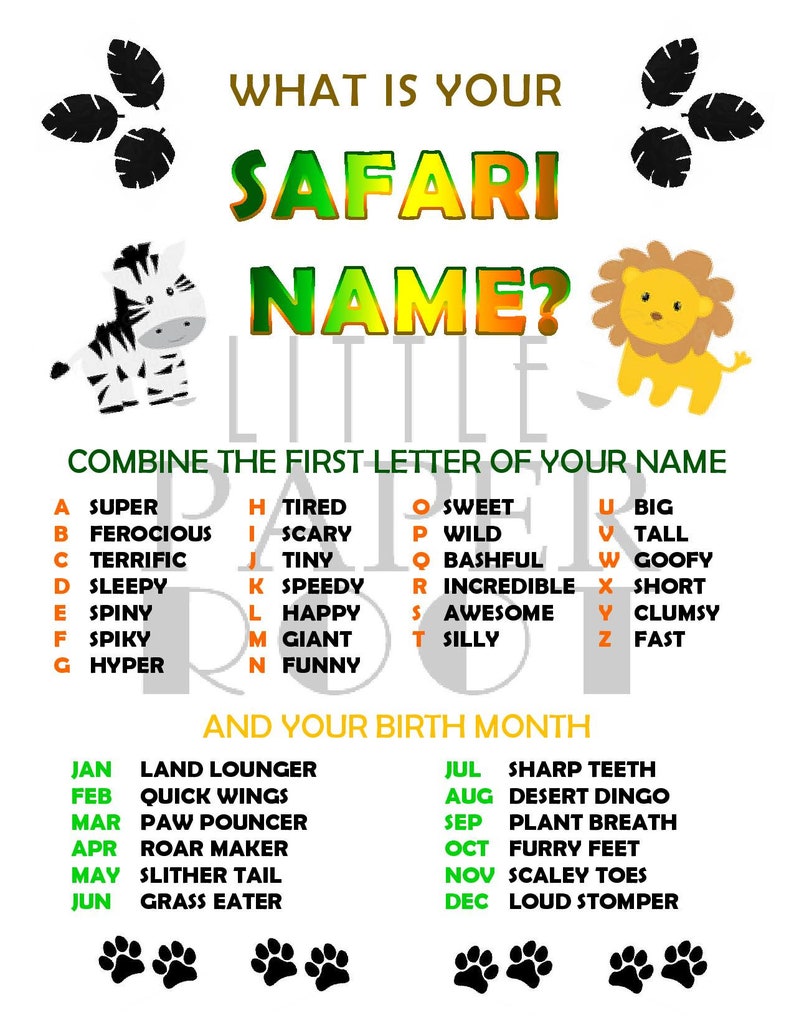 What is Your Safari Name? / Birthday / Party / Modern / Kid / Toddler ...