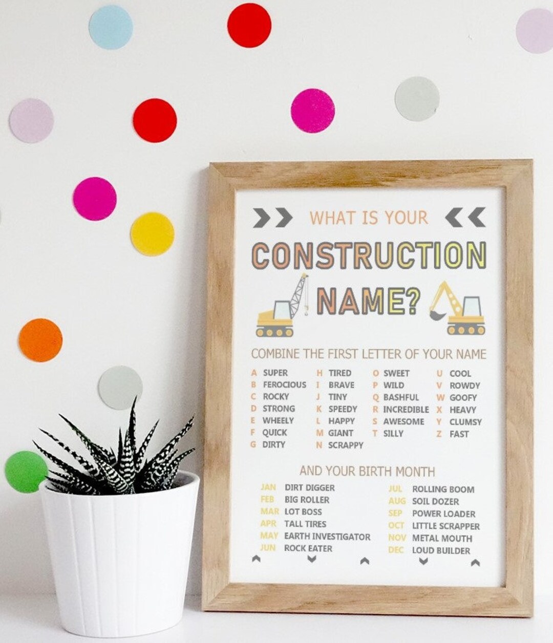 What is Your Construction Name? / Birthday / Party / Modern / Kid ...