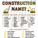 What is Your Construction Name? / Birthday / Party / Modern / Kid ...