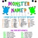 What is Your Monster Name? / Birthday / Party / Modern / Kid / Toddler ...