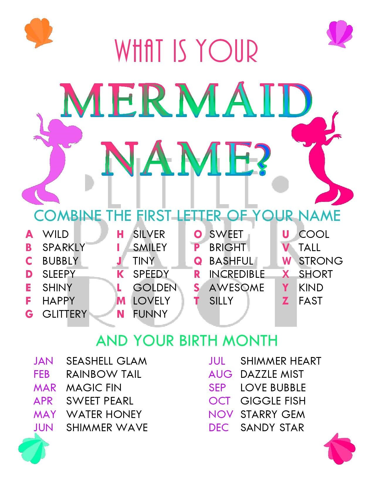 What is Your Mermaid Name? / Birthday / Party / Modern / Kid / Toddler ...