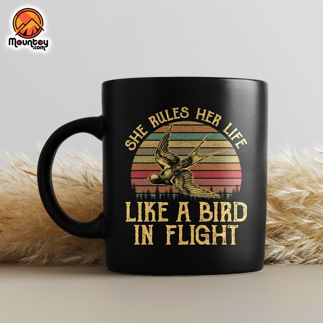 She Rules Her Life Like A Bird in Flight Mug, Song Lyrics Gift, Music ...