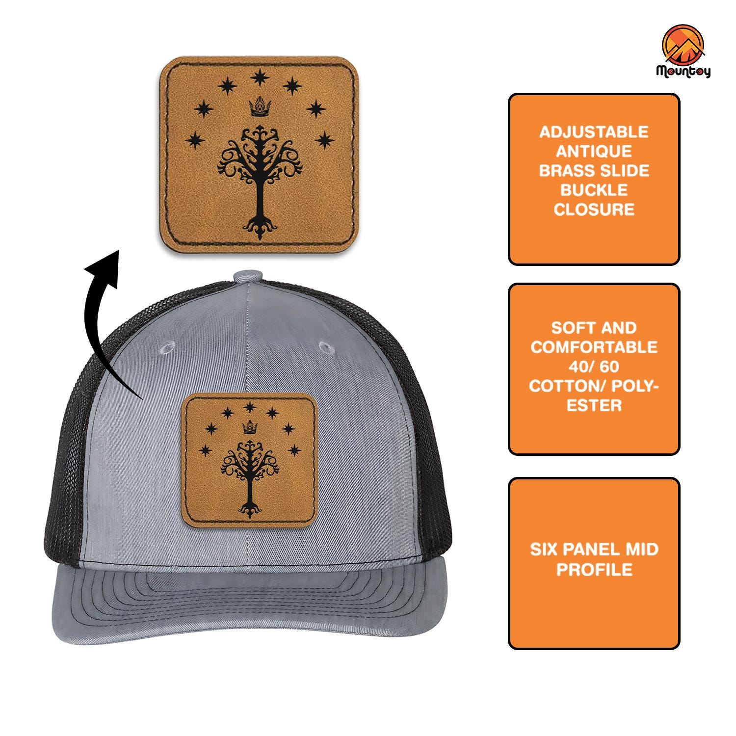 White Tree of Hope Elvish LOTR Hat With Leather Patch – Fantasy Trucker ...