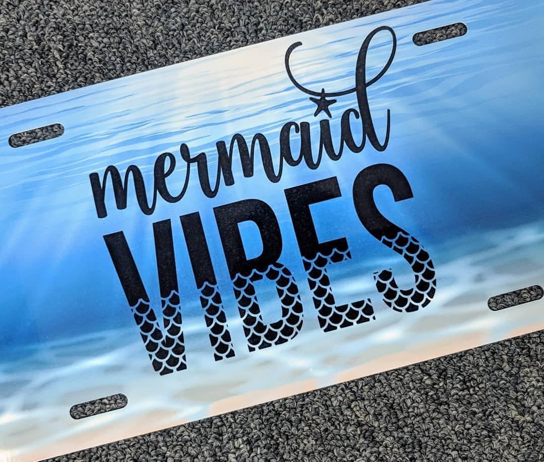 Mermaid Vibes License Plate. Car Tag. Front Car License Plate. Gift for ...