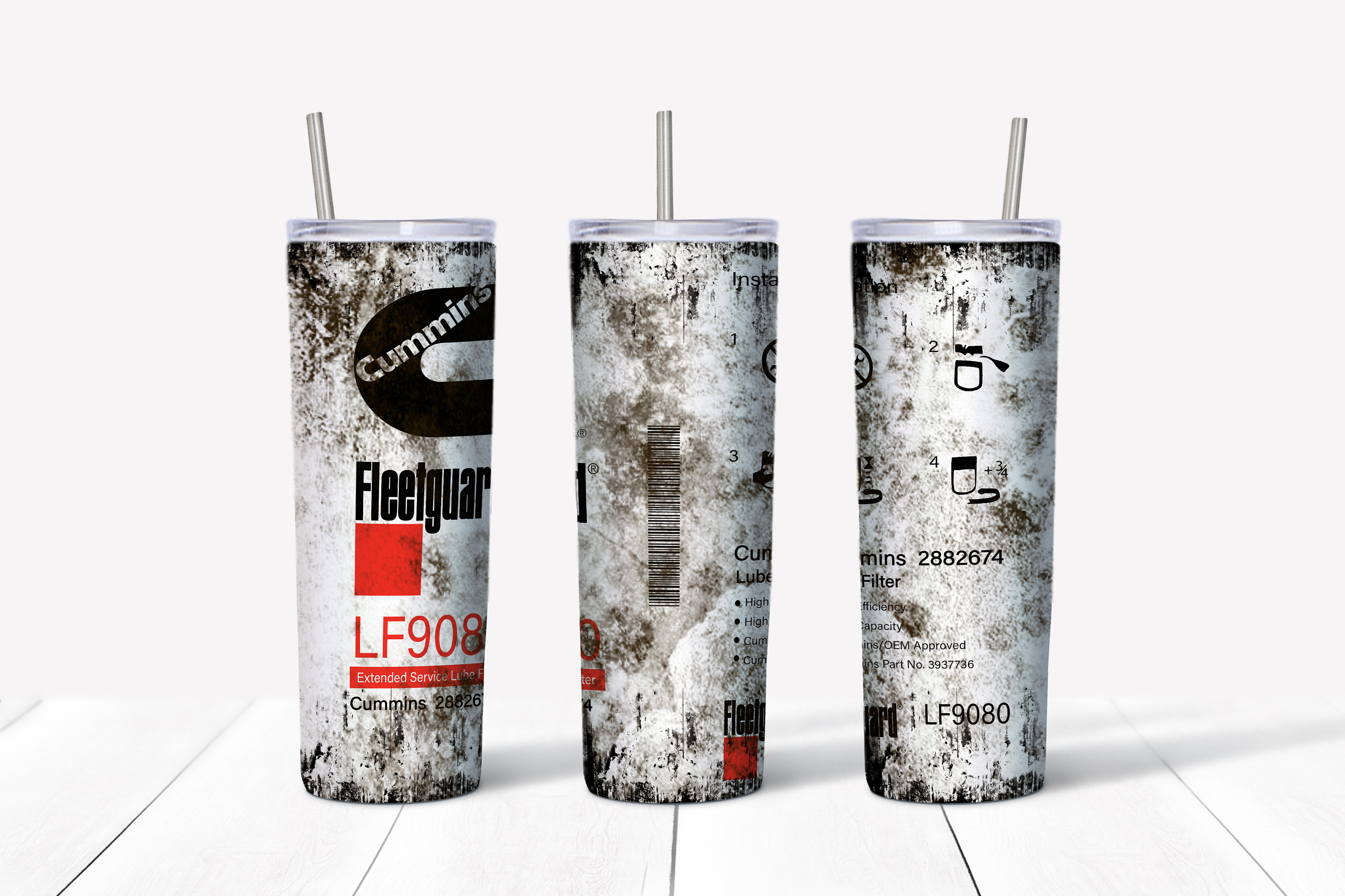 Cummins Fleetguard Grunge Filter Tumbler * 20oz or 30oz Stainless Steel ...